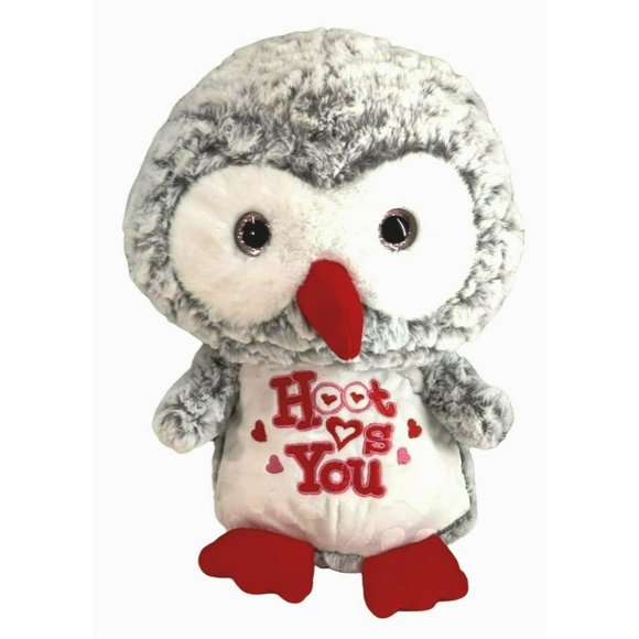 Hug&Luv | Toys | Hugluv 2 Inch Frosted Grey Owl Red Feet Hearts Hoot ...